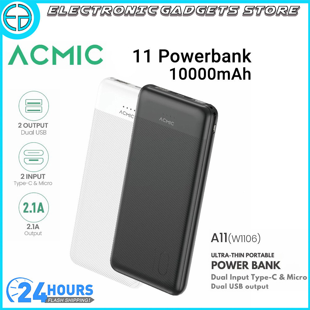 ACMIC Powerbank 10000mAh Dual Input Type-C & Micro Dual USB Output ...