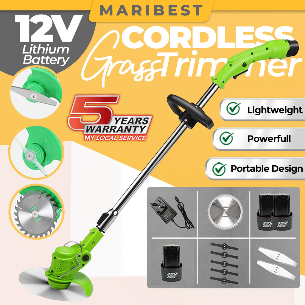 LADDERMAN 12V Lithium Battery Cordless Grass Trimmer Lawn Mower ...