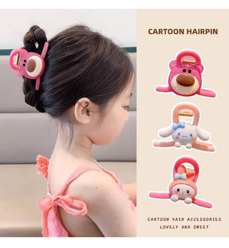 Cute Kuromi Hair Clamp for Kids Girl Hair Clip Back Head Shark Clip ...