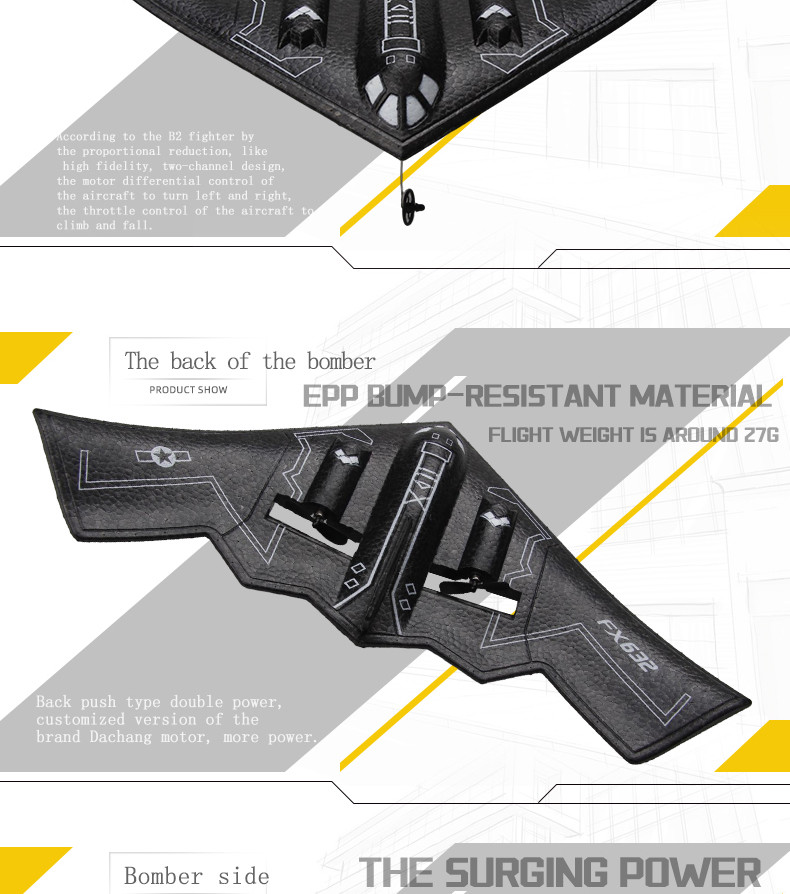 Rc Plane B2 Stealth Bomber 2Ch 34Cm Wingspain Cessna 2.4G Remote ...