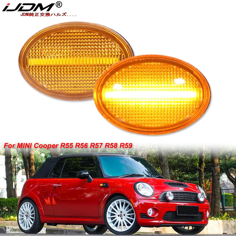 iJDM Amber Full Strip LED Fender Side Marker Blinker Lights For MINI ...