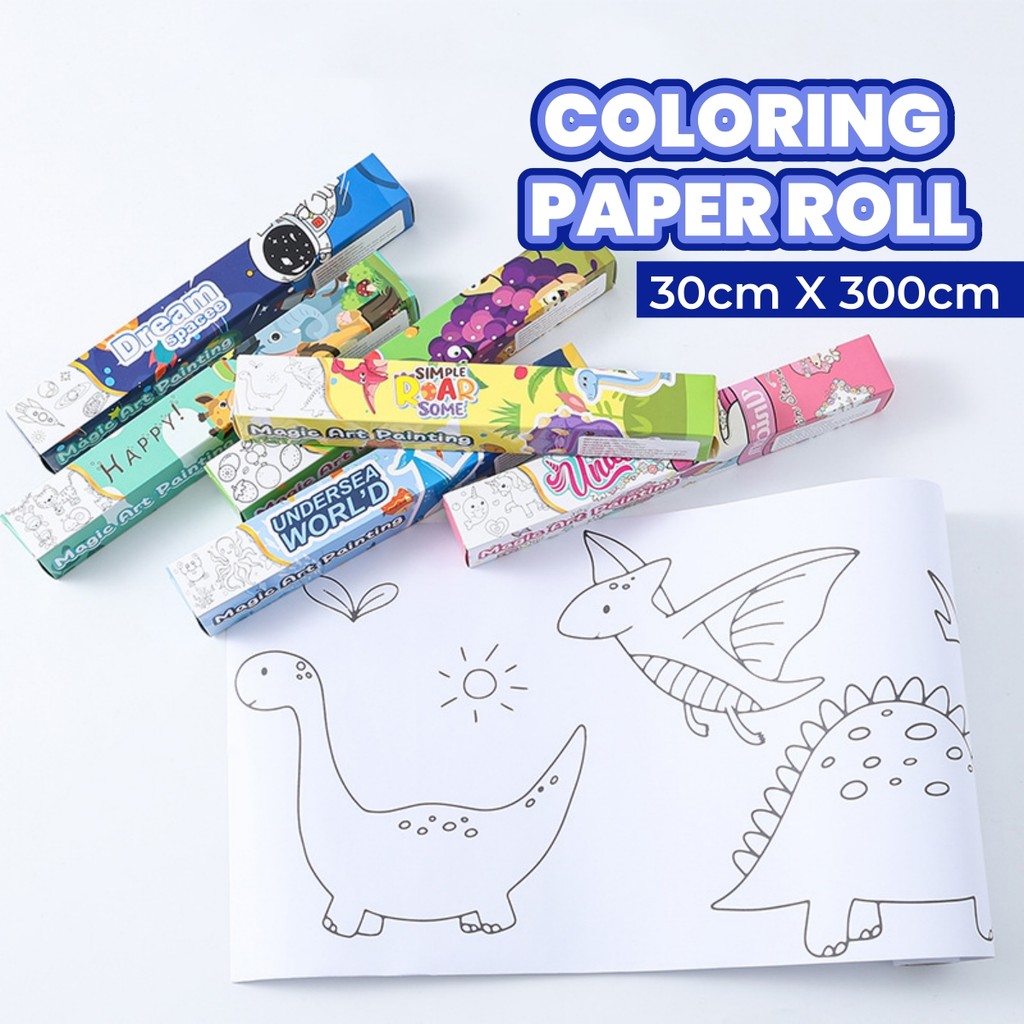 Children Coloring Paper Roll Drawing Paper Kids Graffiti Scroll DIY 3 ...