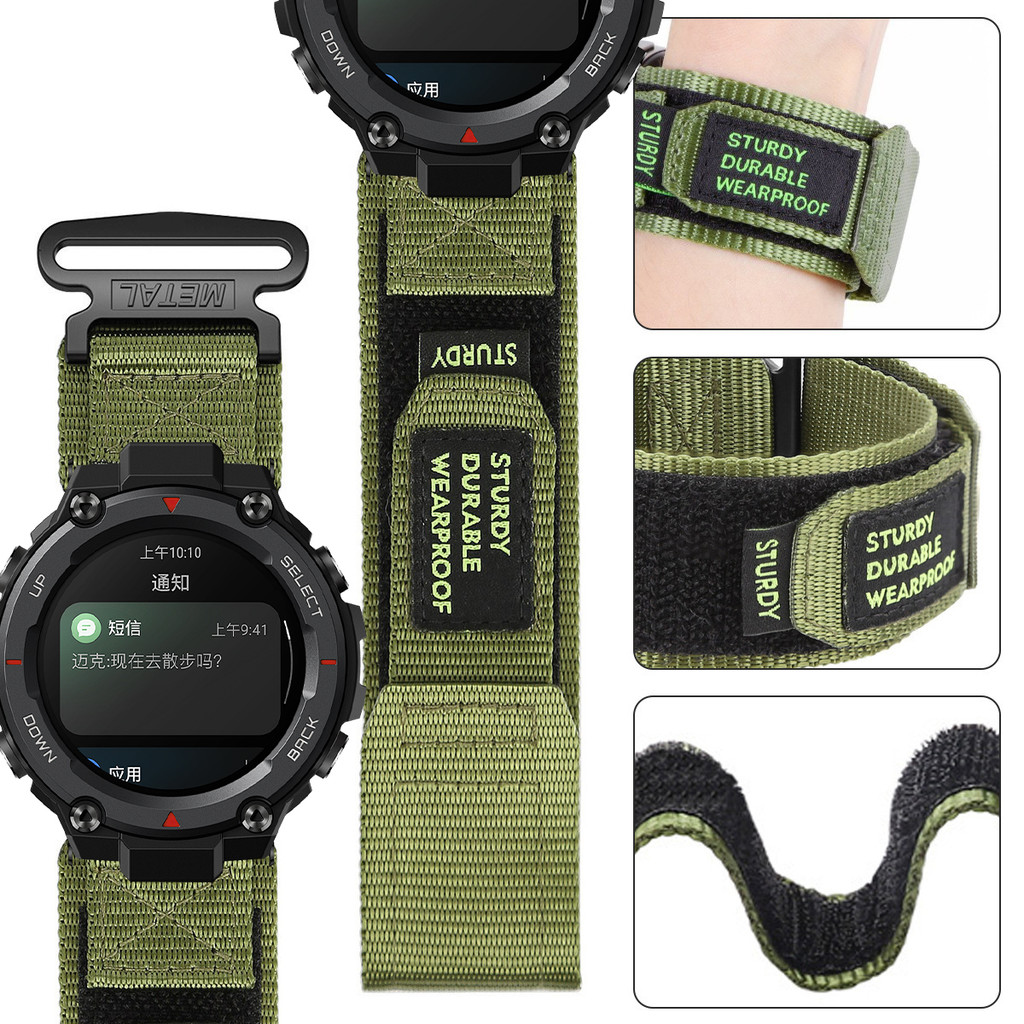 Nylon Loop Strap compatible for Xiaomi Huami Amazfit T-Rex/T-Rex pro Sports breathable band for ...