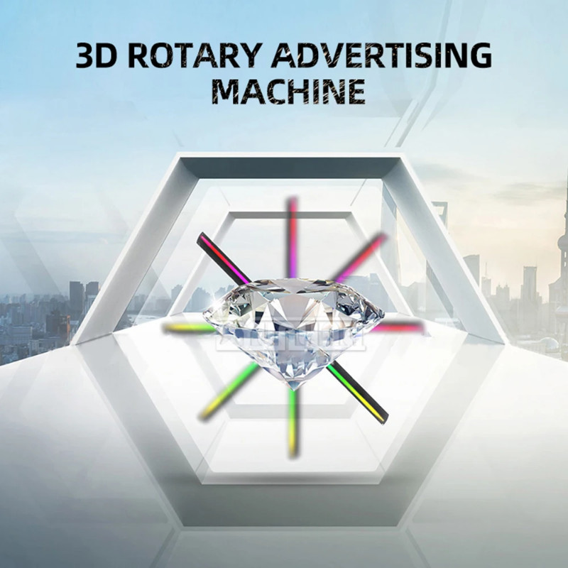 3D rotating advertising machine fan holographic projection commercial ...