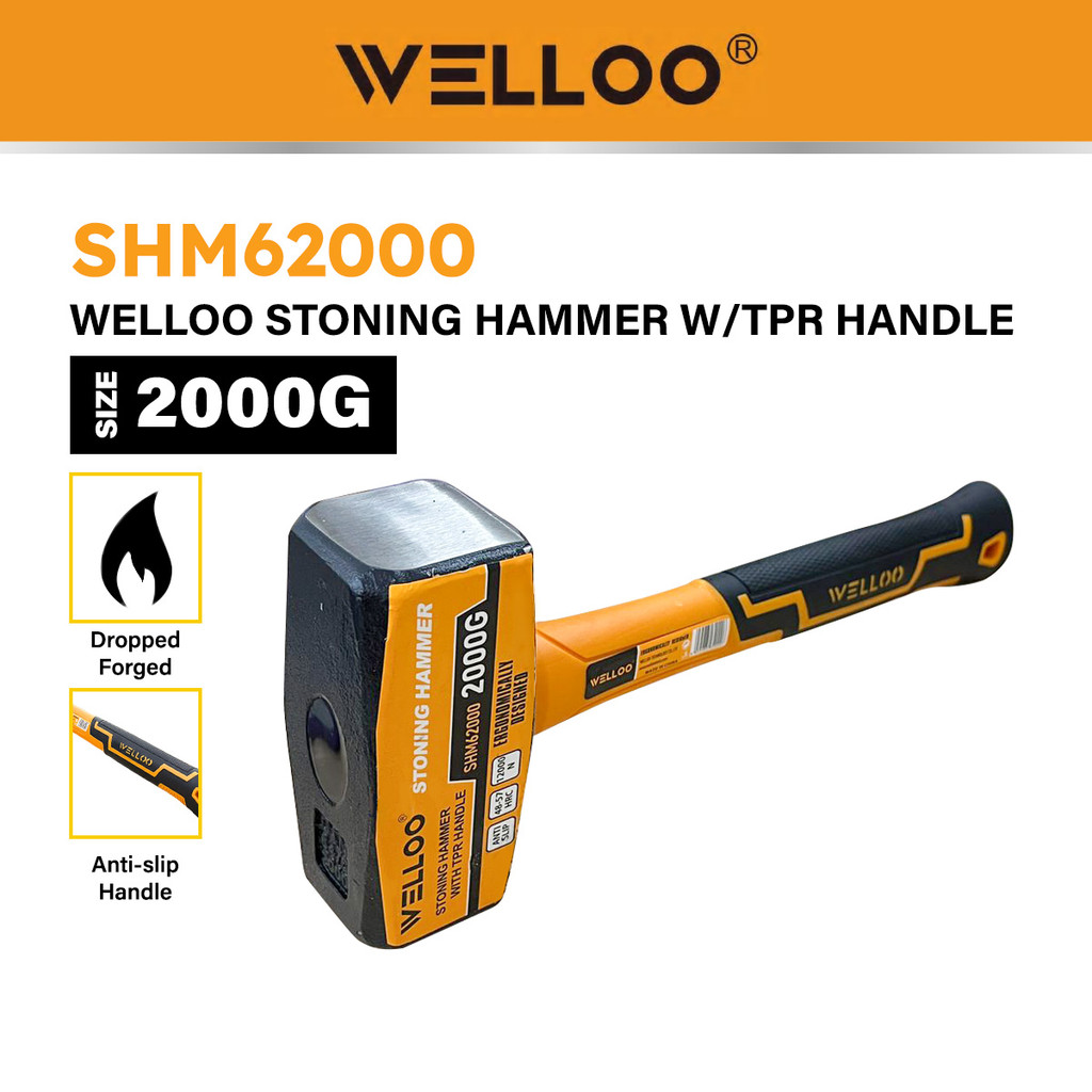 WELLOO STONING HAMMER W/TPR HANDLE 2000G (SHM62000) 12000N/ SMASHING ...