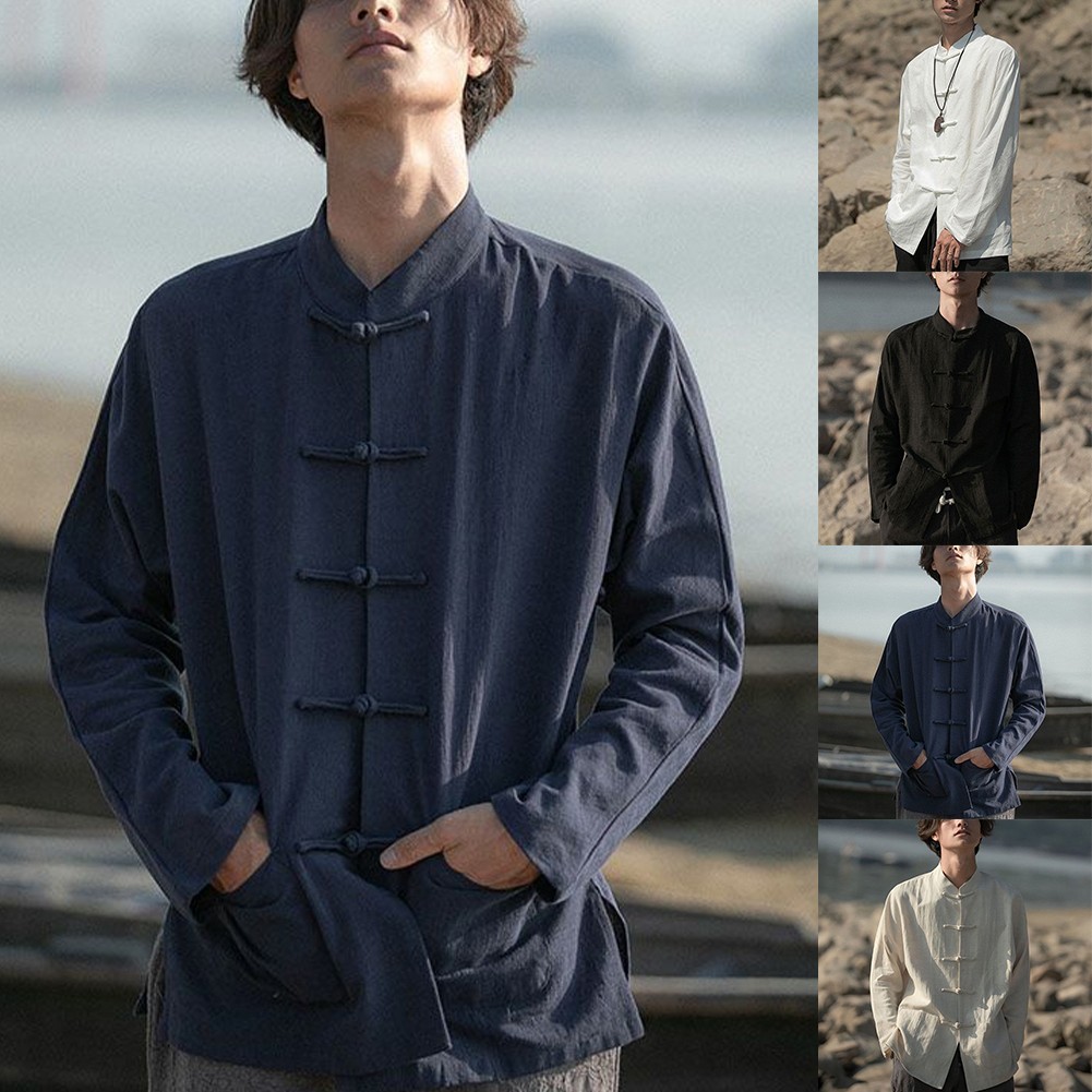 [Clearance discount] Men Chinese Traditional Kung Fu Tai Chi Coat Tang ...