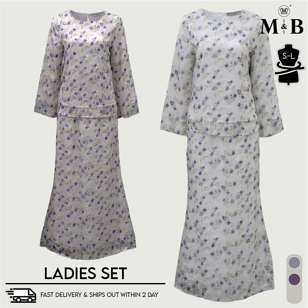 MNB LACE COLLECTION : Raya Set (1805) Baju Kurung Raya Modern Set Kain ...