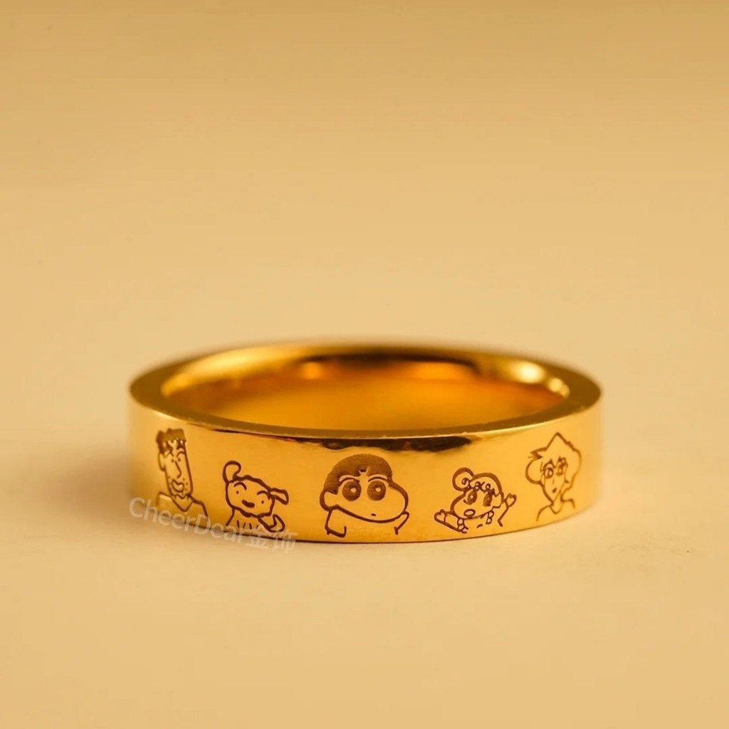 Cute Crayon Shin Chan Pattern Anime Protagonist Advanced Ring Gift ...