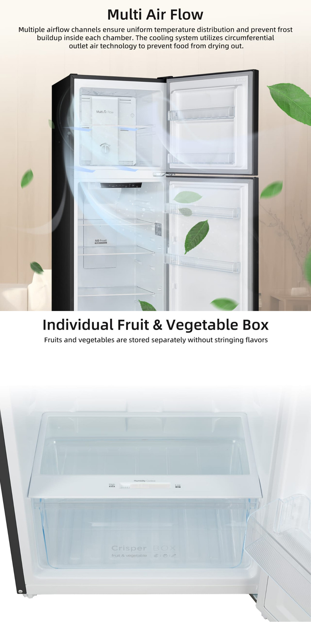 CHiQ 318 Liter 2 Door Inverter Refrigerator Fridge Peti Sejuk Top ...