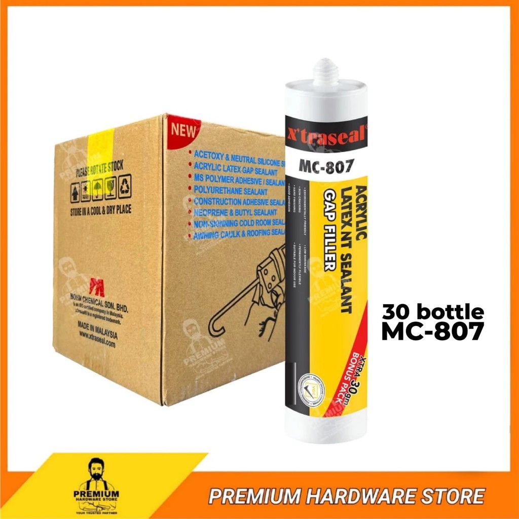 XTRASEAL MC-807 Gap Filler Acrylic Latex Sealant White 450g (30Pcs/Box) | Shopee Malaysia
