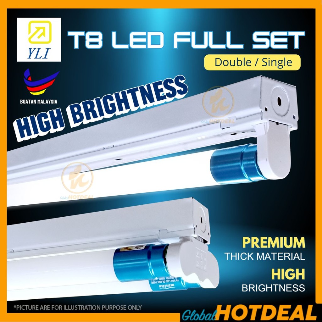 FULL SET 4FT LED T8 Tube Lampu Rumah Ceiling Light Lampu Kalimantang ...