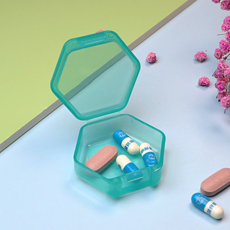 3/4pcs Mini Pentagon Square Pill Box Outdoor Travel Portable Medicine ...