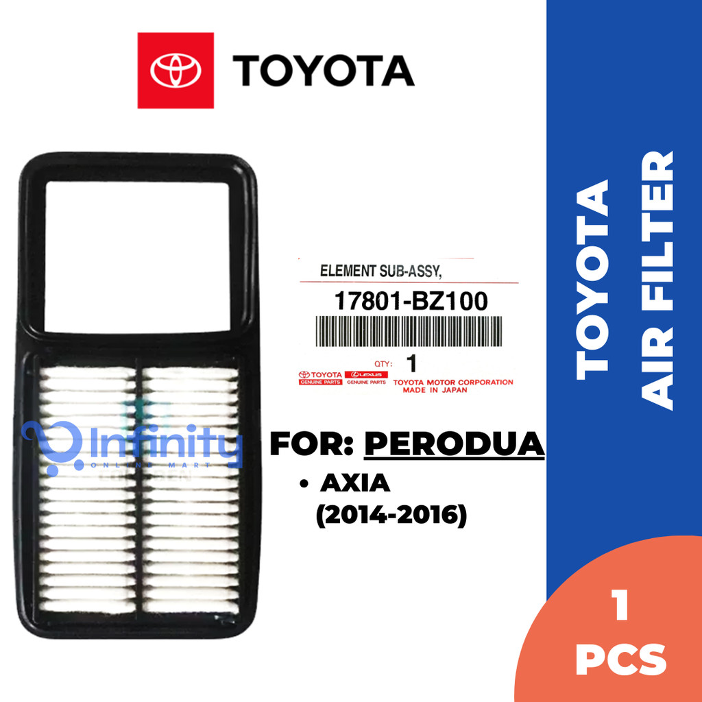 TOYOTA Air Filter For Perodua Axia 2014-2016 (17801-BZ100) | Shopee ...