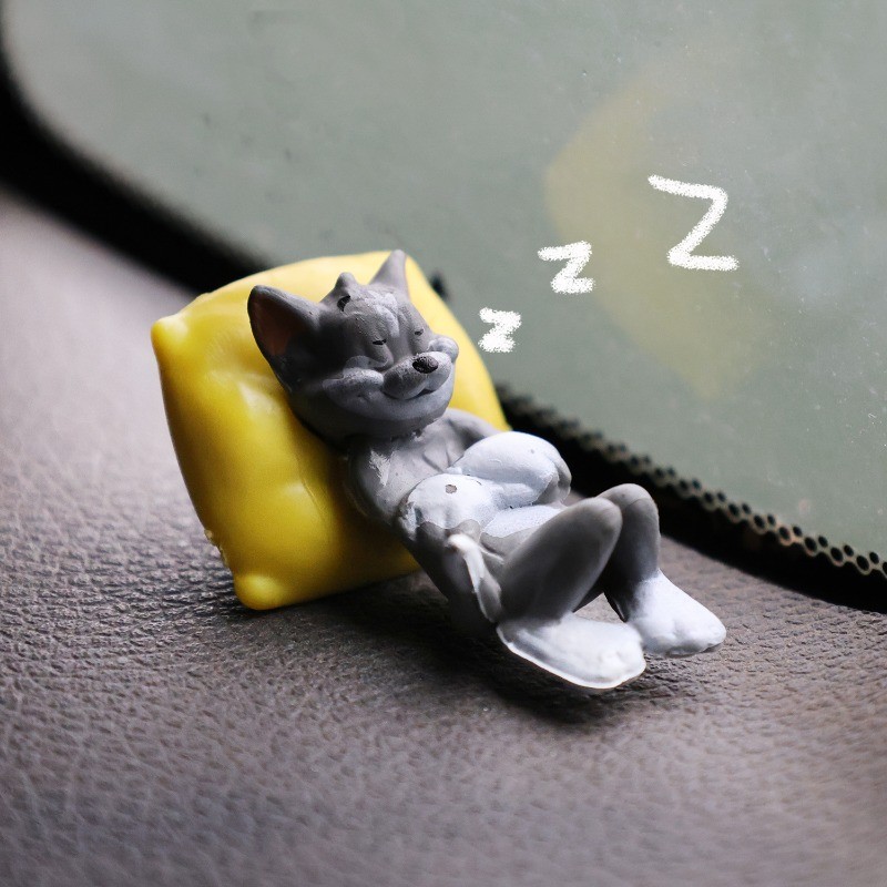 Cute Cartoon Tom Jerry Sleeping Car Interior Kawaii Cat and Mouse Kids ...