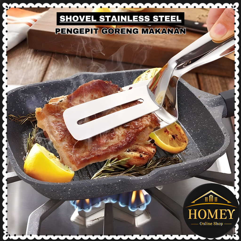 Stainless Steel Steak Tong Shovel for Frying Fish Pancake Clip Fried ...