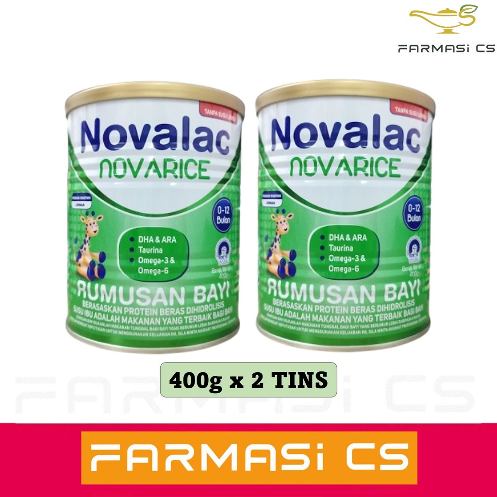 Novalac Novarice Infant Formula (0 - 12 months formula) 400g x 2 Tins (TWIN) EXP:10/2026 ...