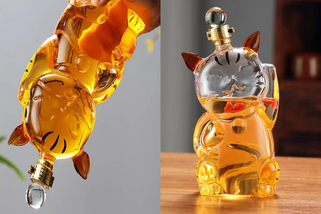 [AM] Modern Beverage Decanter 1000ml Whiskey Cat Bottle Decanter Unique ...