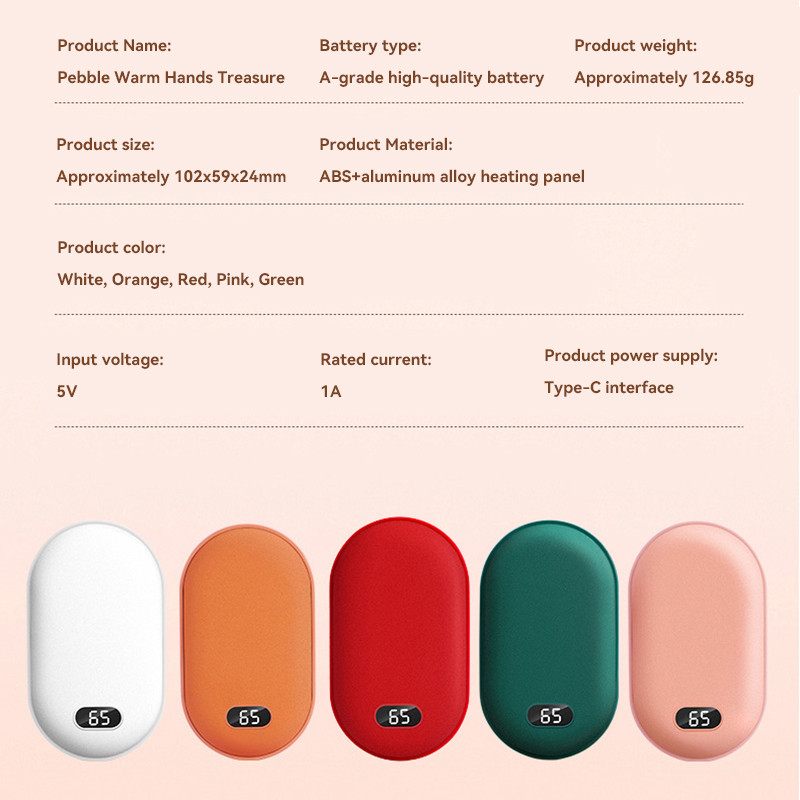 10000mAh Portable 2 in 1 Hand Warmer Power Bank Double Sided Fast ...