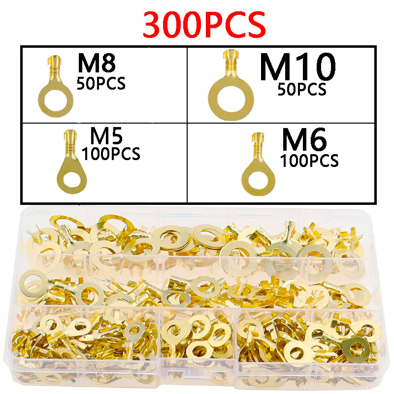 O-KAY M3/M4/M5/M6/M8/M10 Brass Ring Terminal Quick Connectors Assorted ...