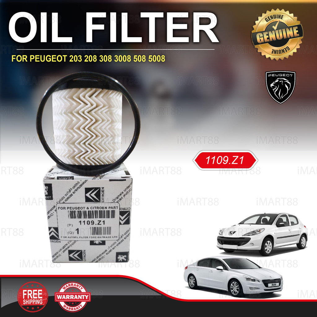 1109.Z1 Oil Filter Peugeot 206 207 208 307 308 3008 407 408 4007 508 ...