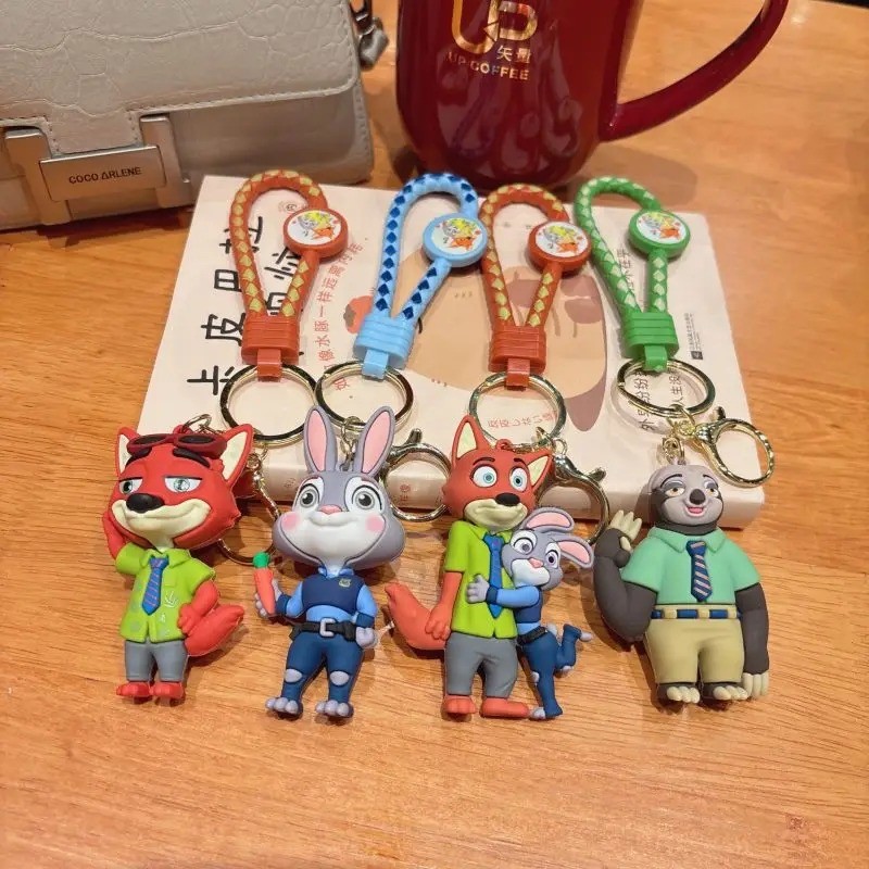 Disney Movie Zootopia Keychain Judy Nick Cartoon Cute Pvc Keyring Gifts ...