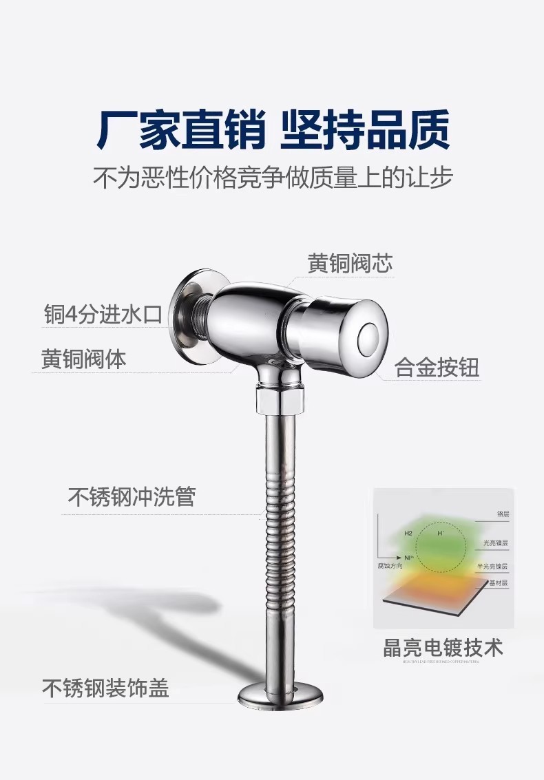 [Ready Stock] All Copper Body Surface Mount Concealed Urinal Flush ...