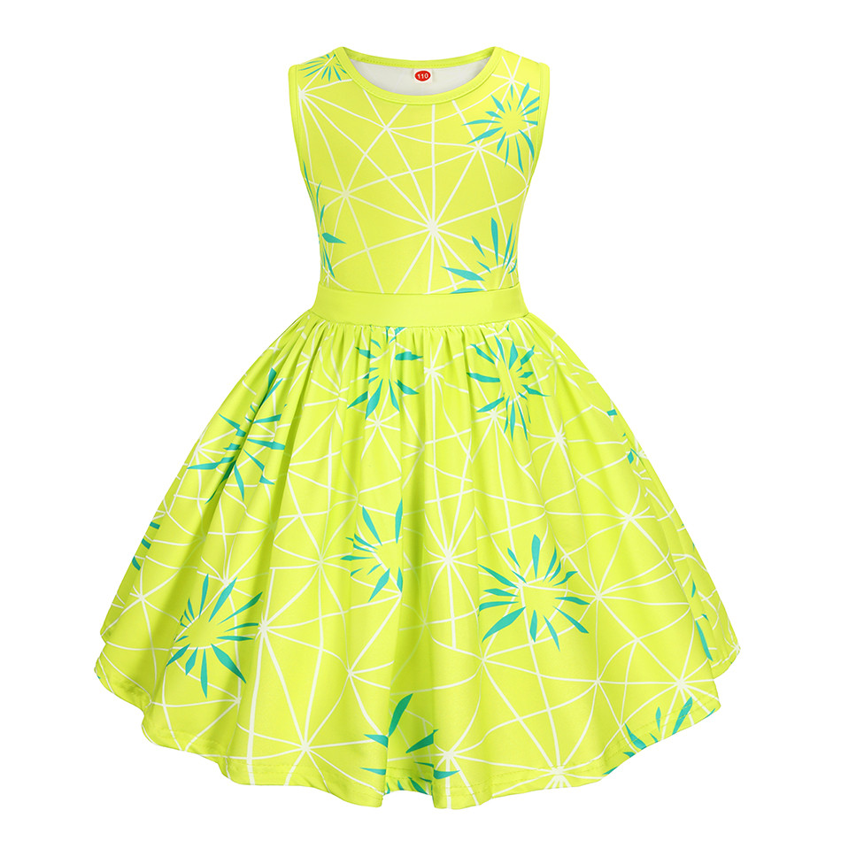 Girls Green Printed Dress Inside Out 2 Costumes Children Disgusted And ...