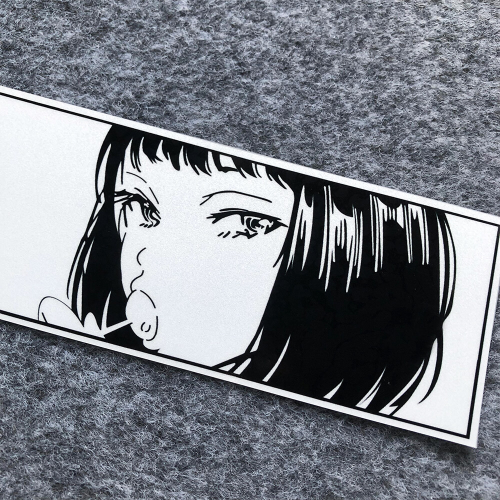 JDM Cartoon Anime Car Sticker Motorcycle Body Rear Reflective Stickers ...