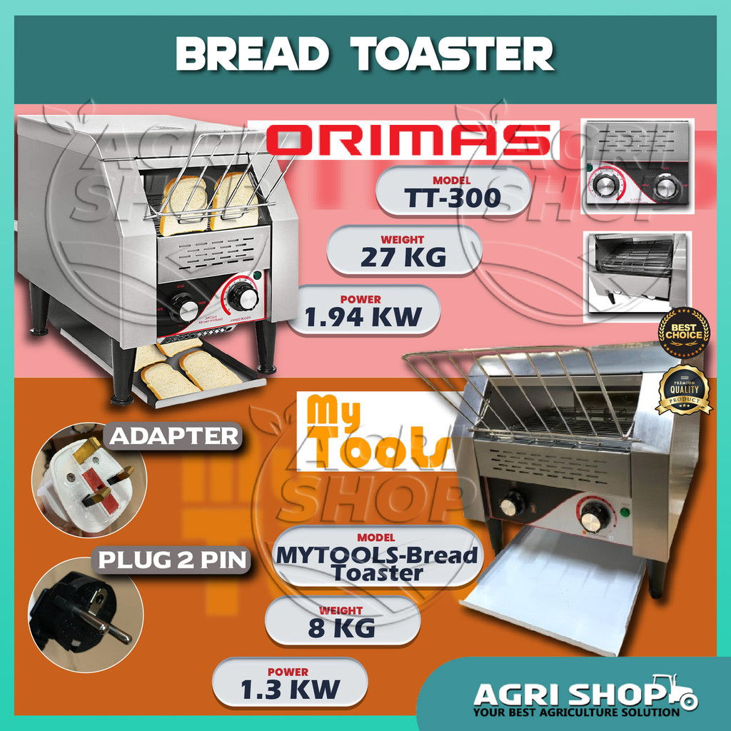 Agrishop ORIMAS Bread Toaster Electric Conveyor Toaster TT300 Suitable for Hotel Use for ...