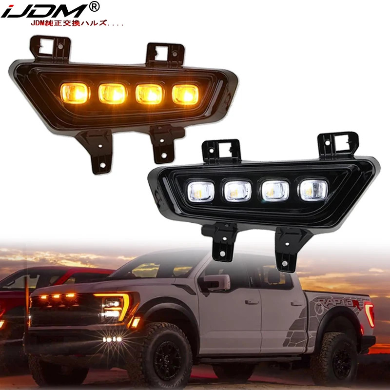 iJDM Front Bumper Turn Signal Fog Lights Lamps For Ford F150 SVT Raptor ...
