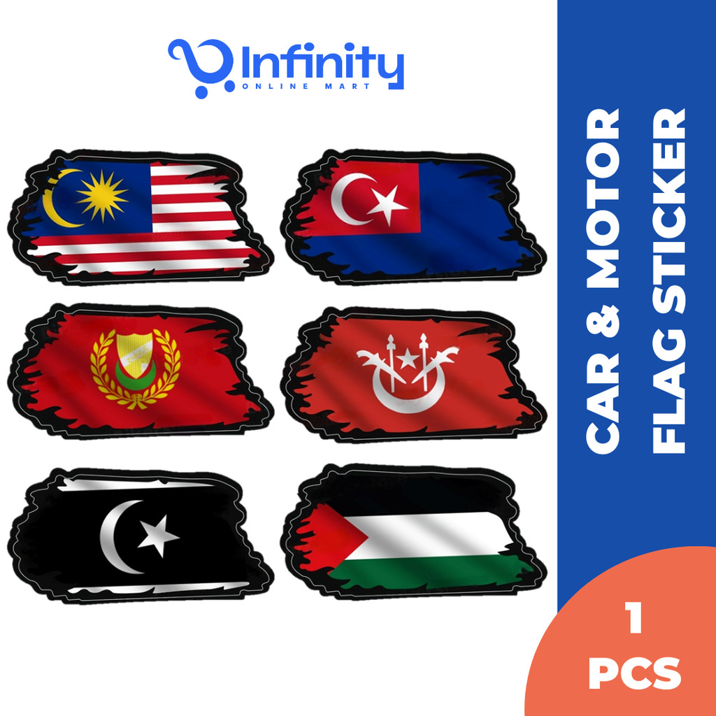 INFINITY Sticker Bendera Malaysia State Sticker Malaysia Palestine ...