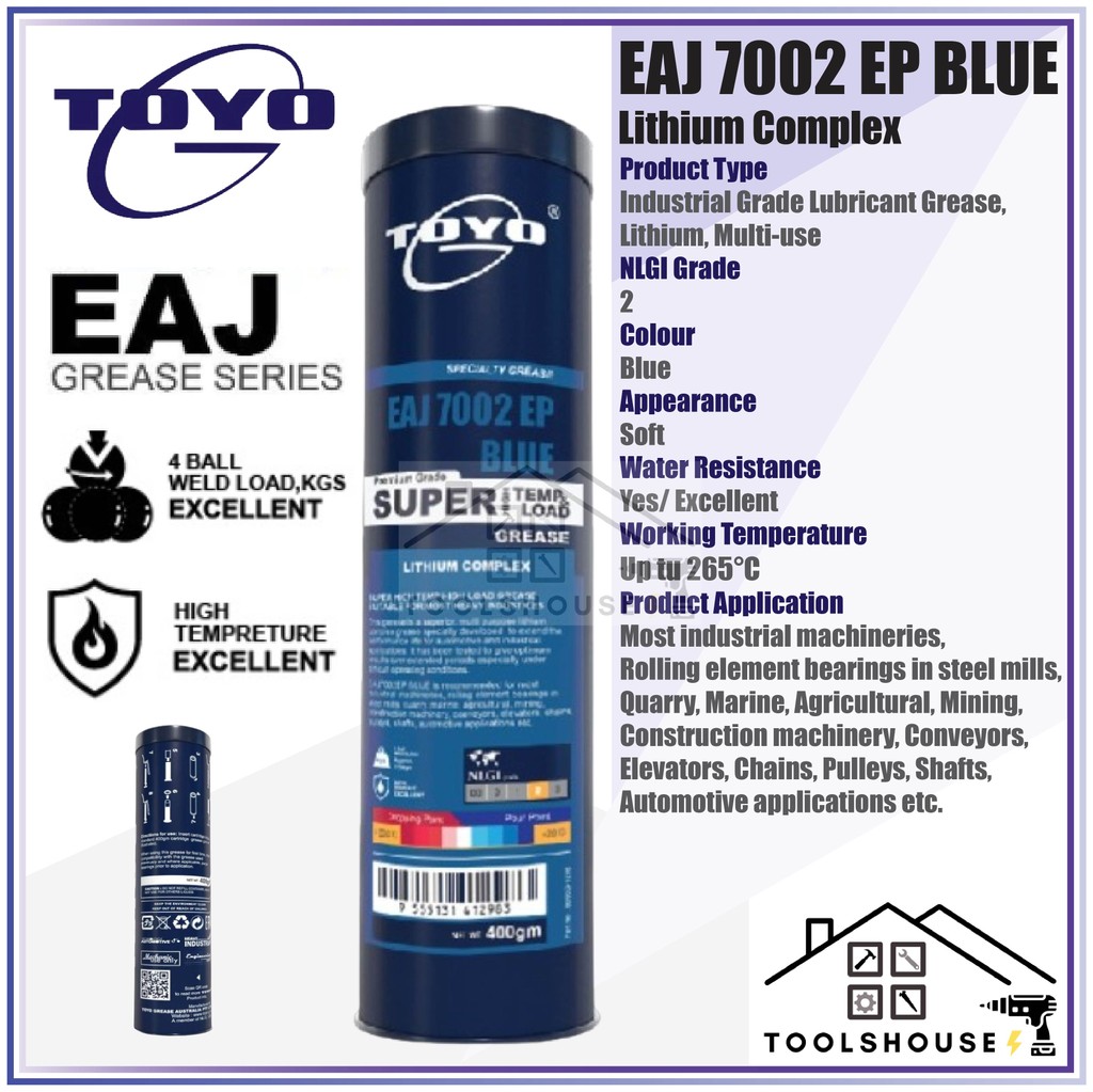 Toyo-G EAJ 7002 EP Blue - Lithium Complex High Temp Bearing Grease ...