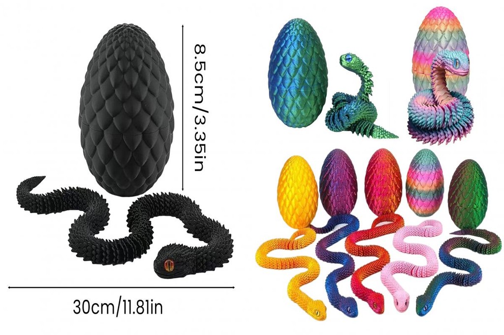 [MOONWHITE] Snake Egg Sculpture Novelty Snake Decoration Flexible 3d ...