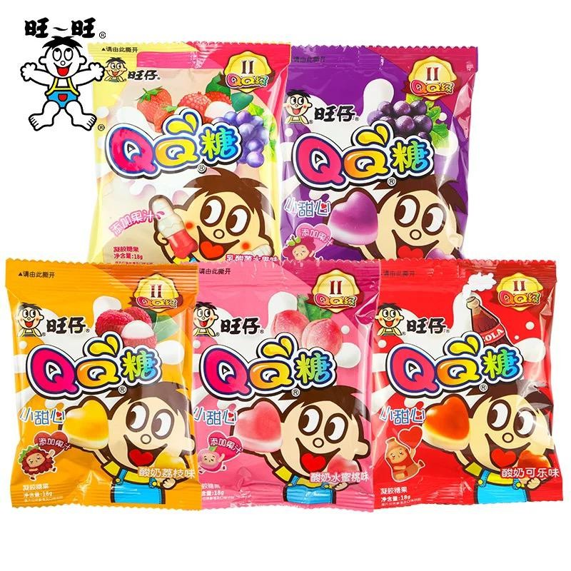 WANGZAI QQ YOGURT CANDY 18G PEACH/LYCHEE/ COKE 旺仔QQ糖酸奶水蜜桃味 /旺仔QQ 酸奶荔枝味 ...