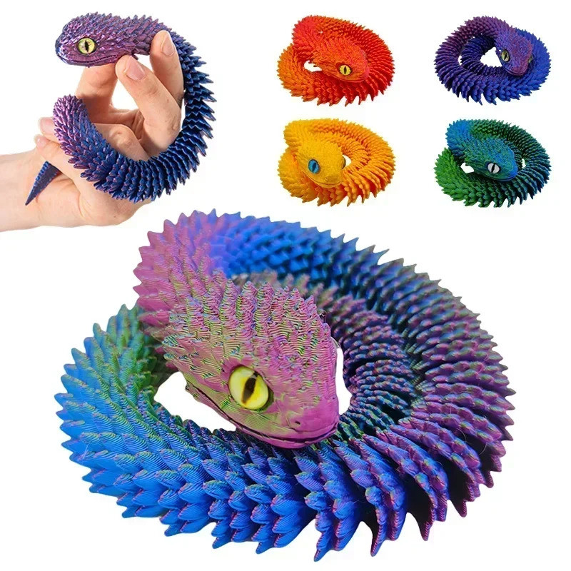3D Printed Snake 2025 New Year Full Articulated Dragon Modle Decoration ...