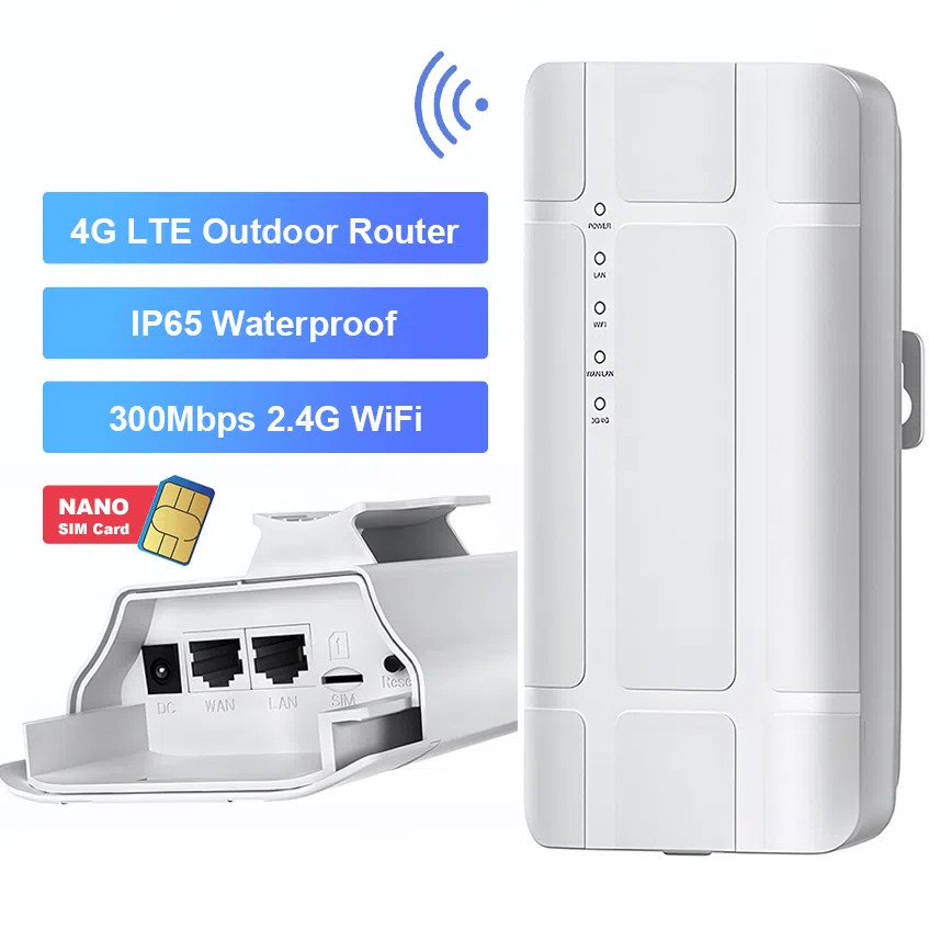 4G LTE Outdoor WiFi Router Unlocked CPE 300Mbps Modem with Sim Card ...