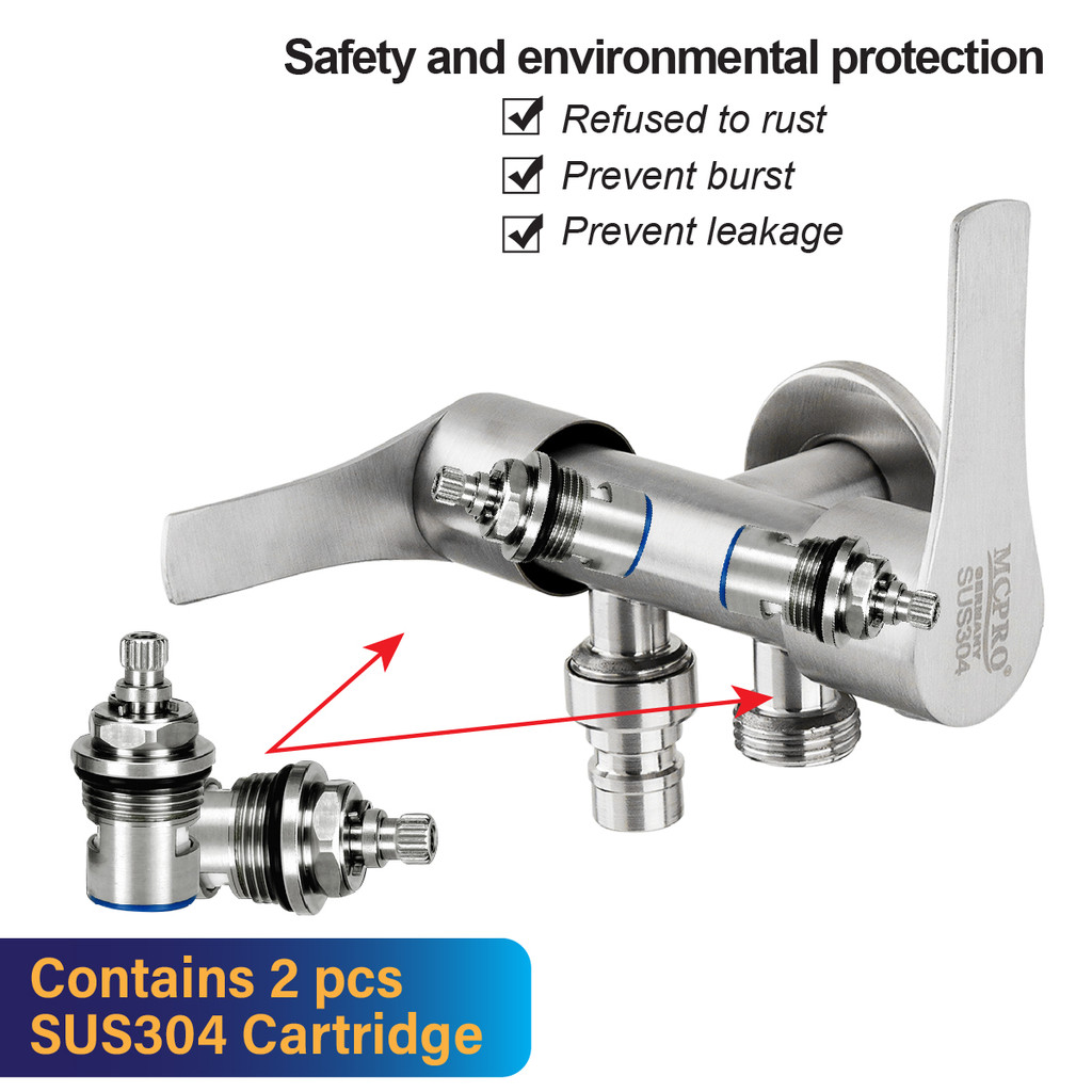 MCPRO Stainless Steel SUS304 Bathroom Faucet TWO WAY TAP with HAND ...