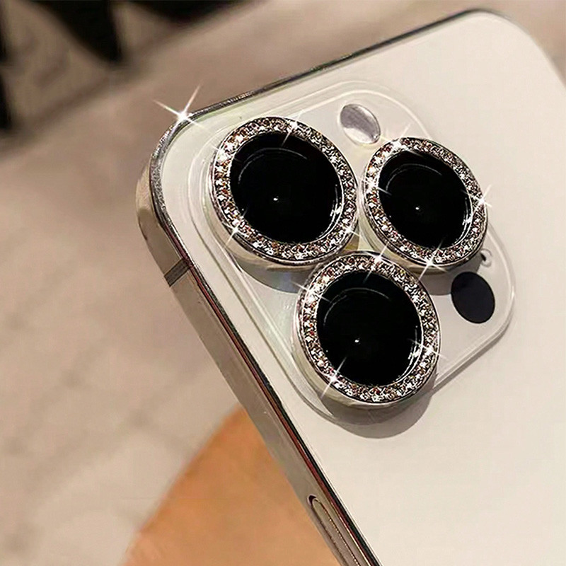 Bling Glitter Diamond Camera Lens Protector Case For iPhone 17 16 15 14 ...