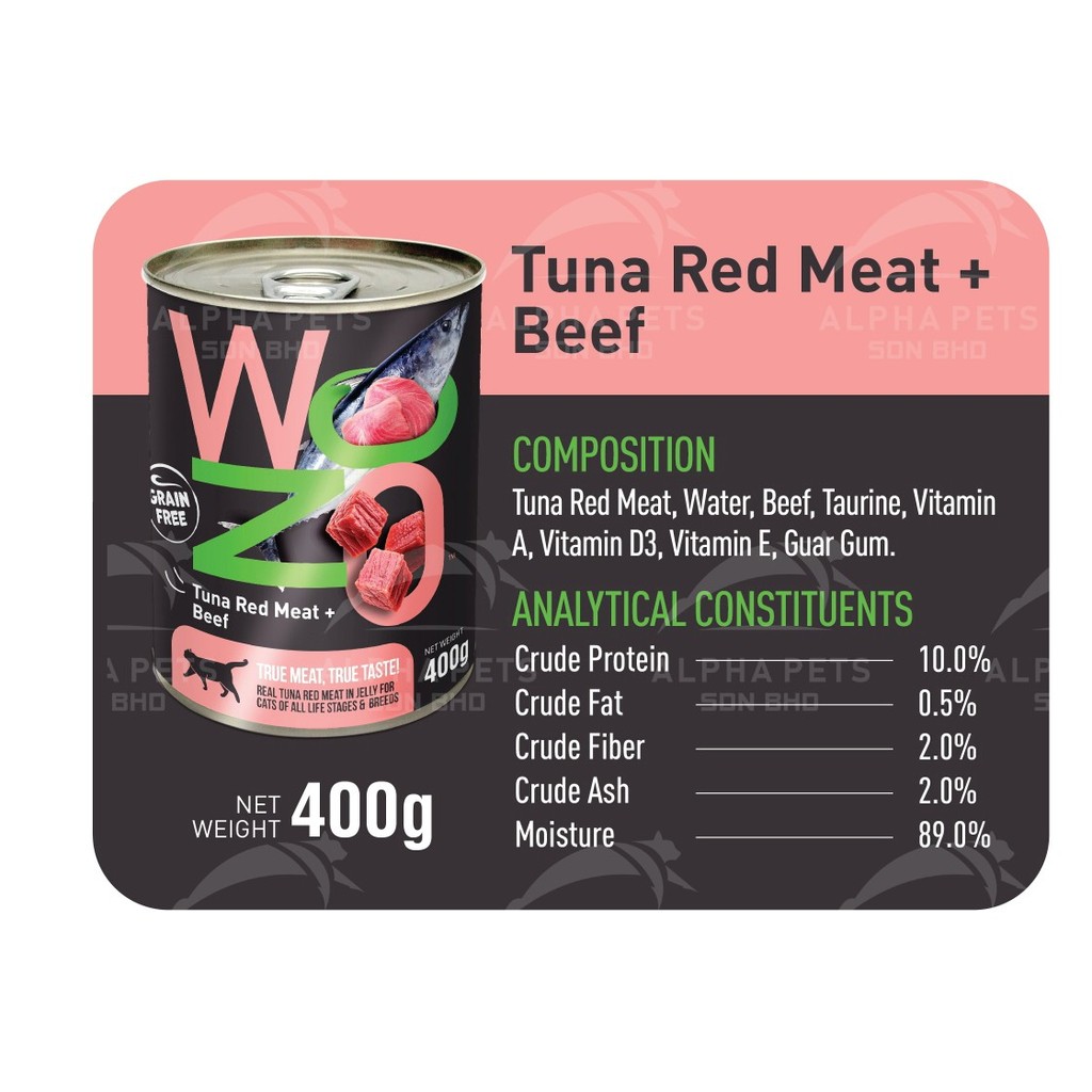 POODEE WONO 400G Grain Free True Meat All Life Stages & Breeds Cat Can ...