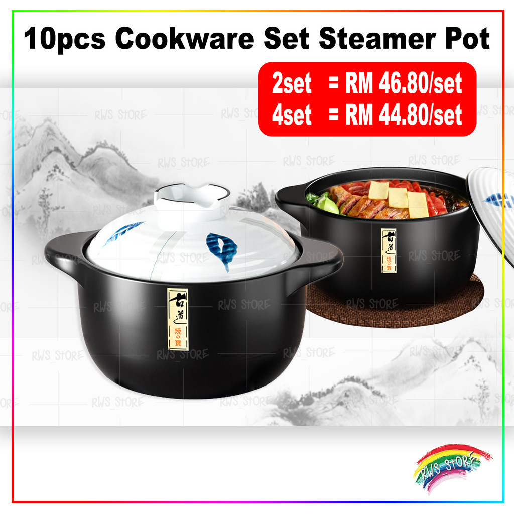 3.3L Hand-Painted Ceramic Pot / 古道手绘陶瓷锅 (3.3L) / Periuk Seramik Lukisan ...