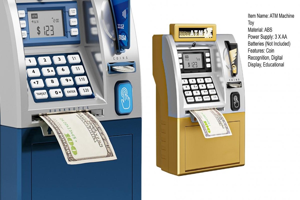 BF Kids Atm Machine Toy Children Atm Bank Toy Kids Atm Piggy Bank Toy ...
