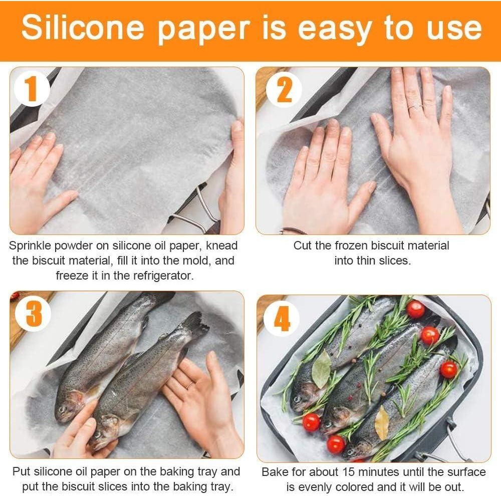 (30x25cm) Baking Parchment Paper Greaseproof Nonstick silicon oil paper ...