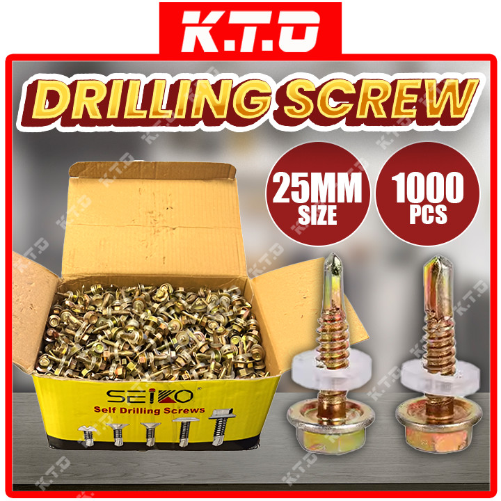 1 Box 1000pcs Self Drilling Screw DS-HW 520 Hex Drill Zink Roof Awning ...