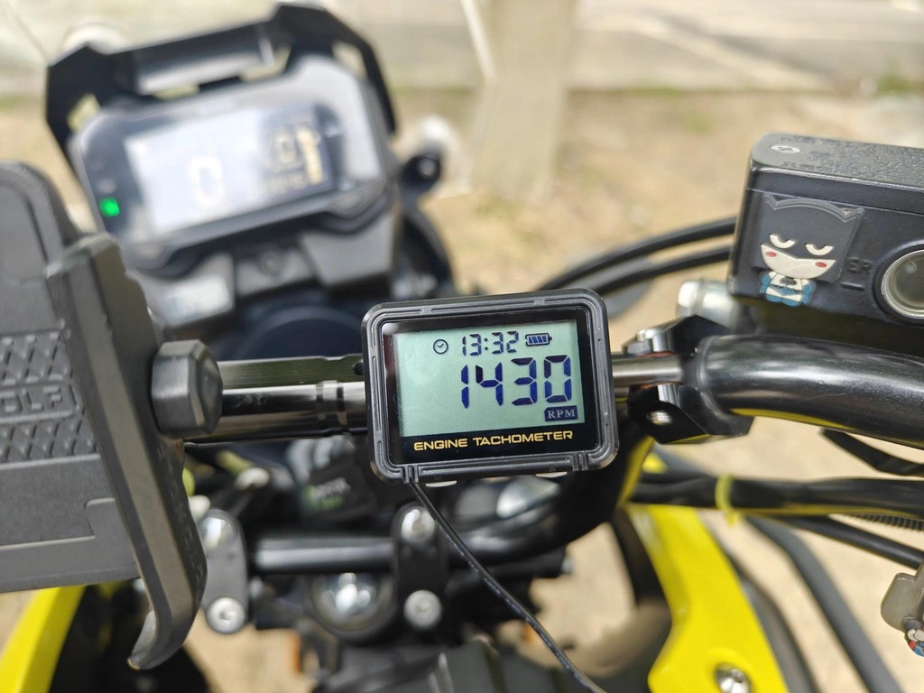 Multifunction Motorcycle Tachometer Green Backlight RPM Clock Digital ...