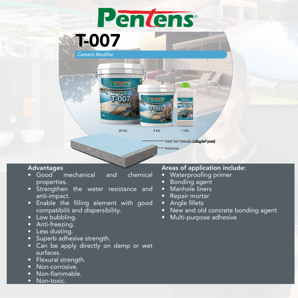 20KG PENTENS T-007 20KG Cement Modifier T007 l Waterproof Coating ...