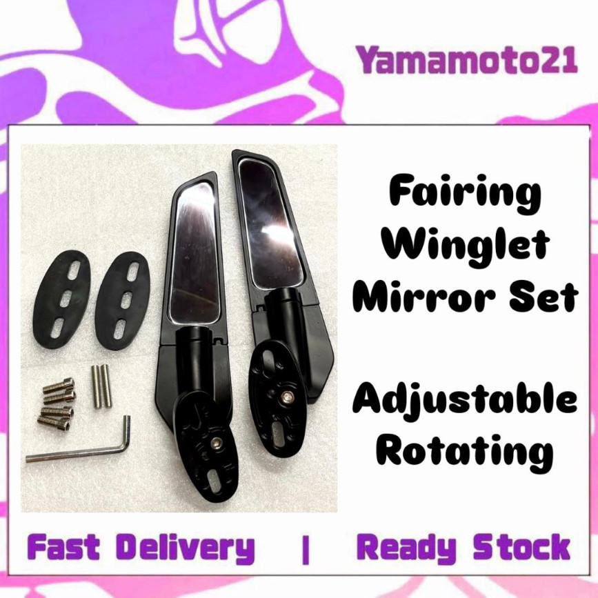 Rear View Fairing Winglet Side Mirror Adjustable Rotating EX5 CBR Y15 ...