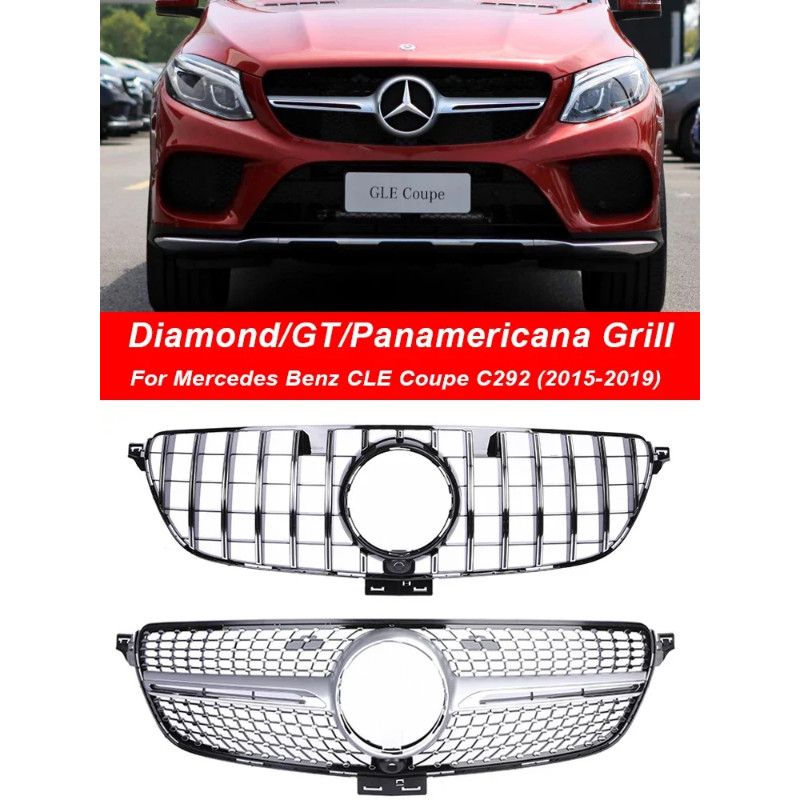 Front Bumper Panamericana GT Grille Diamond Style Grill For Mercedes ...
