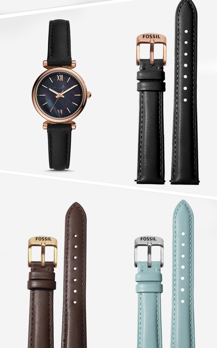 Apply To FOSSIL Leather Watch Strap 12mm 14mm 16mm 18mm 20mm 22mm 24mm ...
