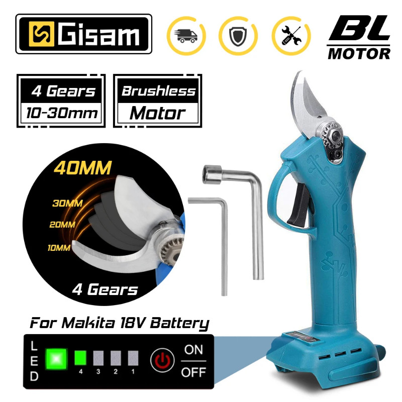 4 Gear Brushless Cordless Pruner Shear Efficient Fruit Tree Bonsai ...