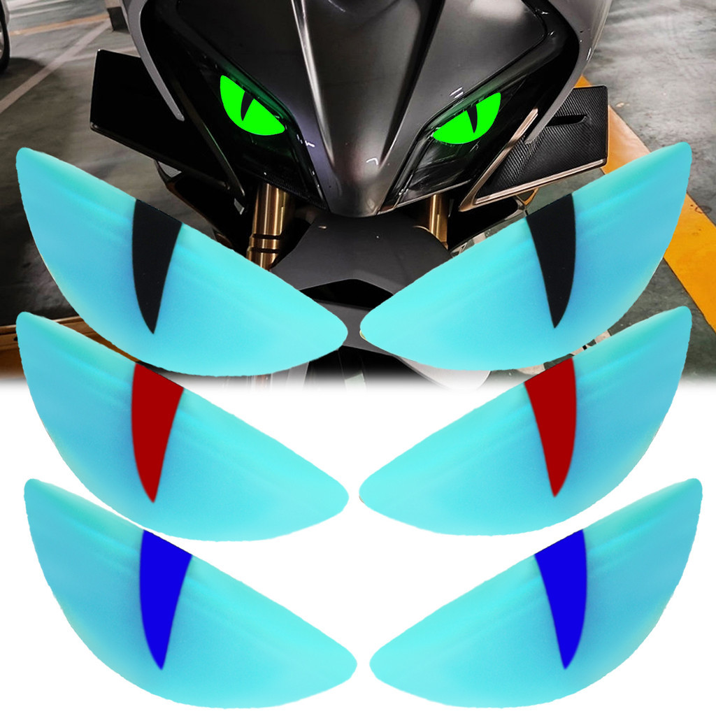 3D Glowing Eyes Car Stickers - Night Safety Driving Reflective Auto ...